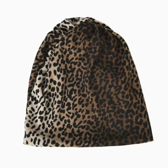 Accessories | Beautiful Leopard Print Beanie Double Layered Warm Yet ...